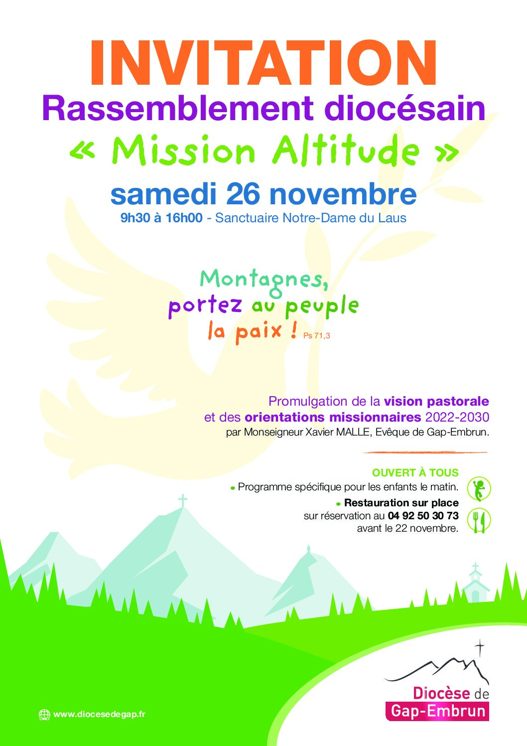 INVITATION RASSEMBLEMENT DIOCESAIN MISSION ALTITUDE 26/11/22 AU LAUS